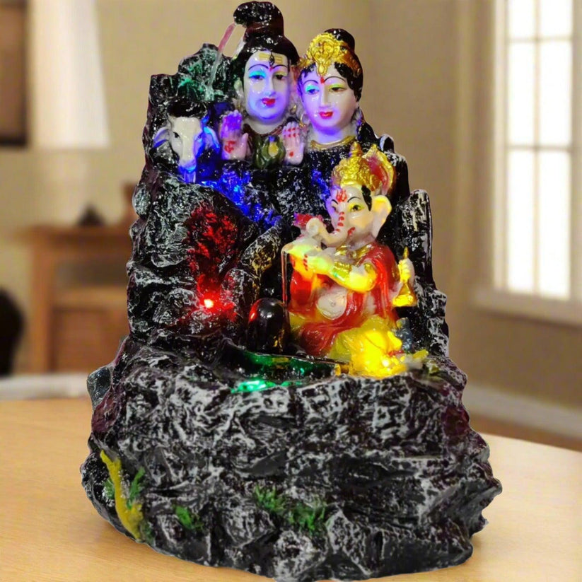 Lord Shiva Shiv Ji Family Water Fall Fountain Statue – ALiLA